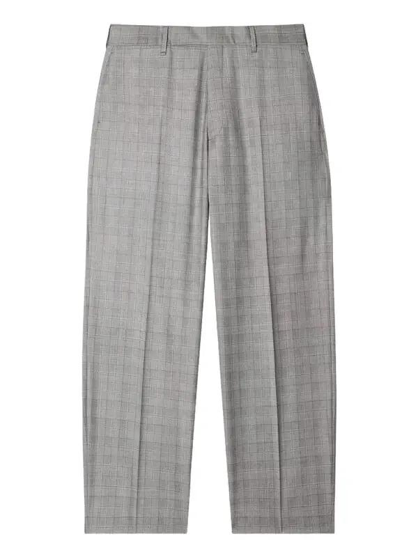 Paul Smith Checked Relaxed-fit Tailored Trousers - Grey