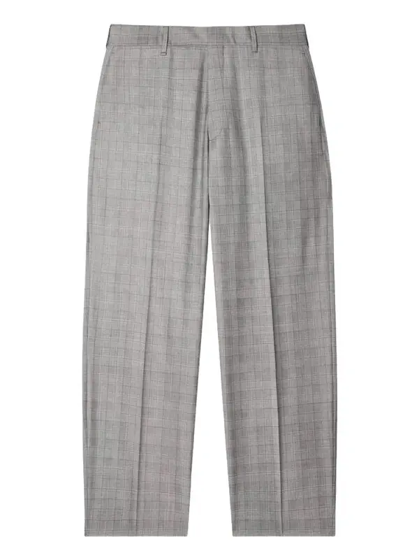 Paul Smith Checked Relaxed-fit Tailored Trousers - Grey