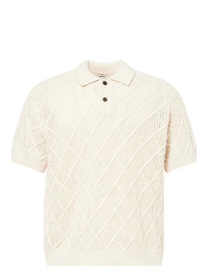 Obey Eryk Short-sleeve Knitted Polo Top - Birch
