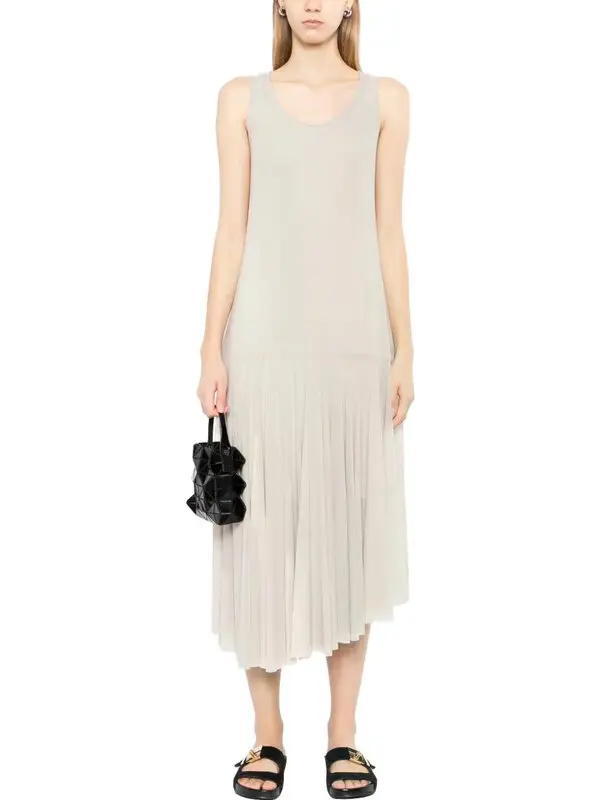JNBY Asymmetrical Hem Dress With Pleated Skirt - Neutrals