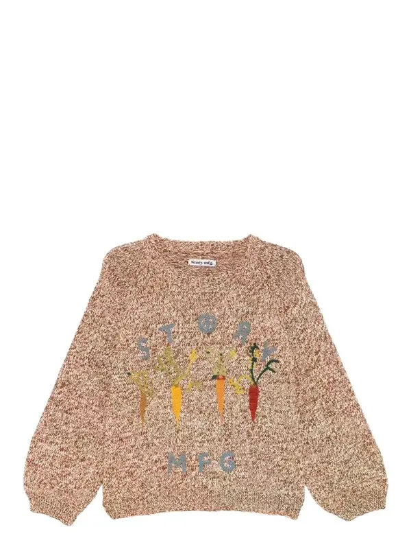 STORY MFG. Graphic-patched Round Neck Jumper - Brown