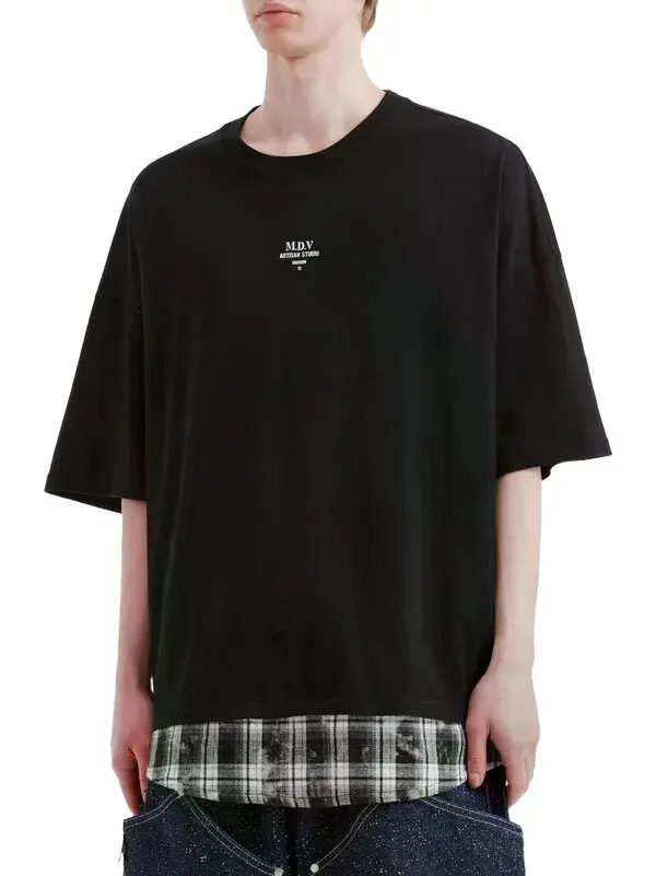 MUSIUM DIV. Layered-effect Logo-print T-shirt - Black