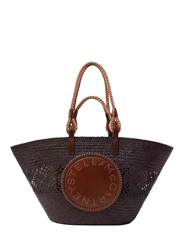 Stella McCartney Large Raffia Tote Bag - Brown