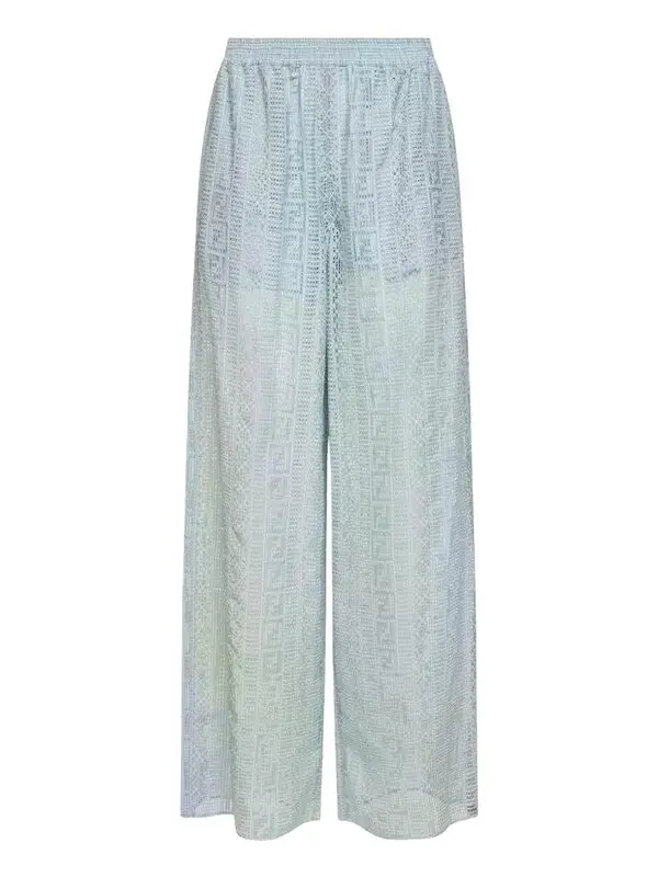 Fendi Ff Burnout Trousers - Blue