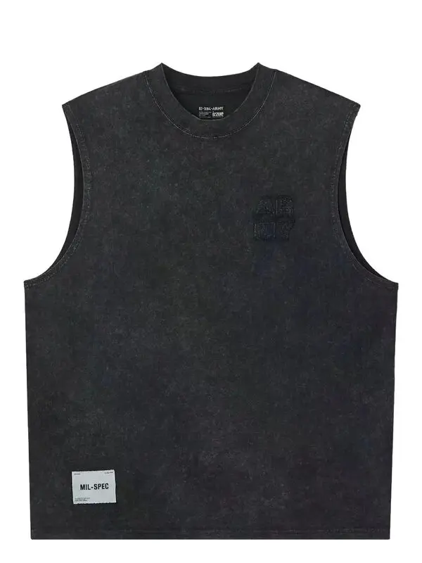 Izzue Acid Wash Logo-print Sleeveless T-shirt - Grey