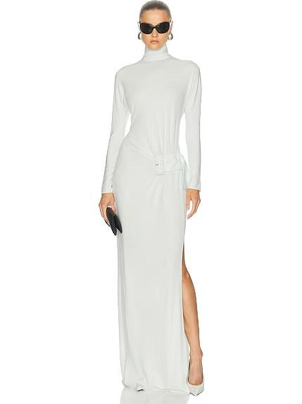 COURREGES Twisted Crepe Jersey Maxi Dress - Light Mint