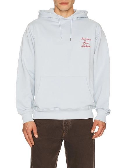 Drole De Monsieur Le Hoodie Slogan Calligraphy - Light Blue