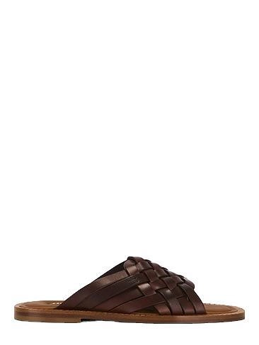 Miu Miu Woven Flat Sandals - Caffe
