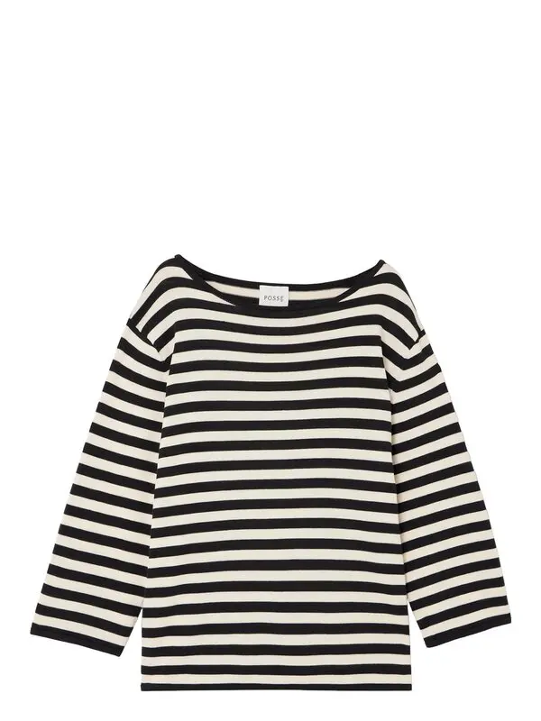 Posse Darcy Striped Pima Cotton Top - Multi