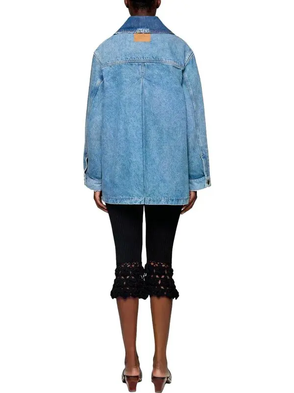 GANNI Raw-cut Denim Jacket - Blue