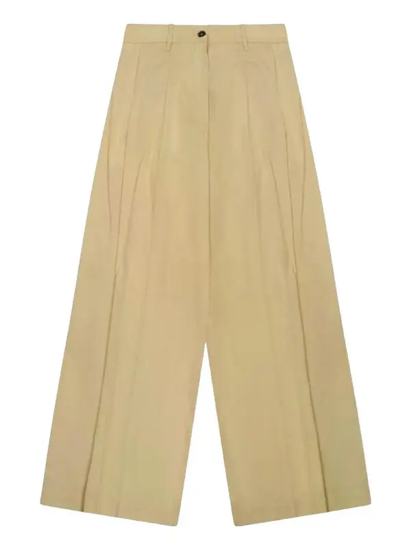 NINE:INTHE:MORNING Pleated Wide-leg Palazzo Pants - Neutrals