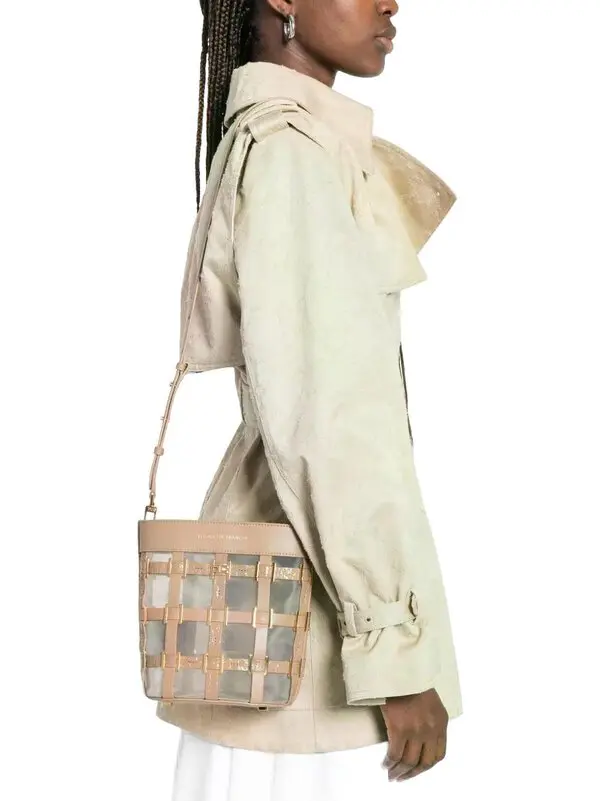 Elisabetta Franchi Logo Detail Bucket Bag - Neutrals