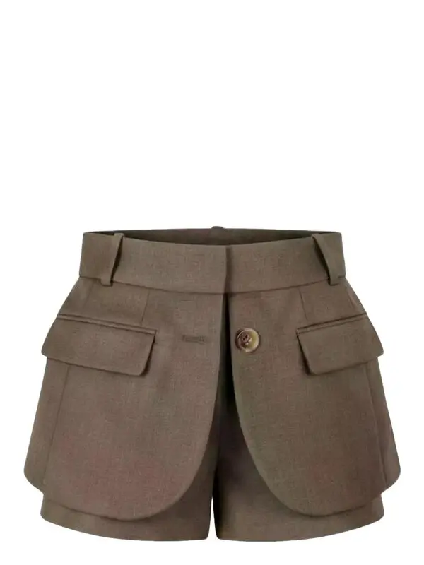 Monse Wool Shorts - Brown