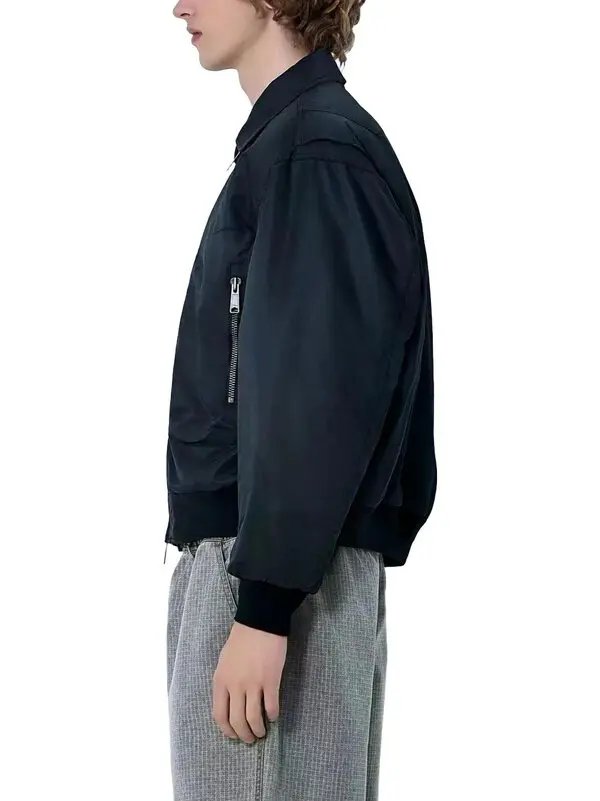 BRAIN DEAD Zip-front Collared Jacket With Embroidered Logo - Black