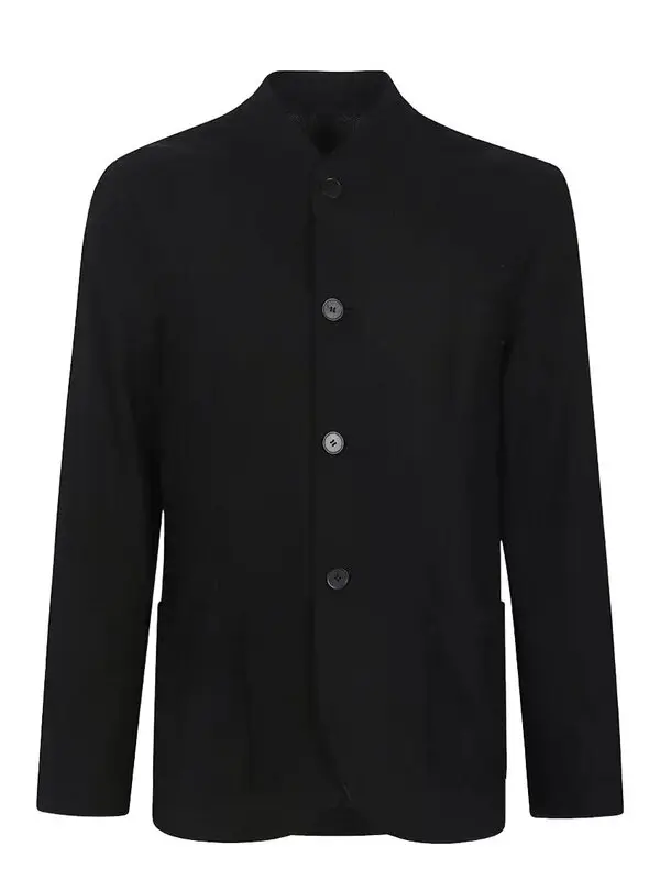 Harris Wharf London Nehru Mandarin-collar Button-up Jacket - Black