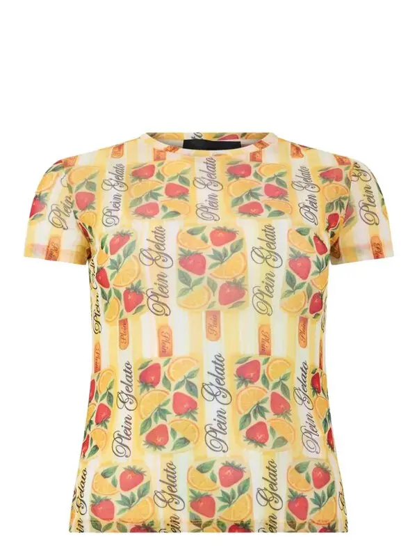 Philipp Plein Crew-neck Fruit Print T-shirt - Yellow