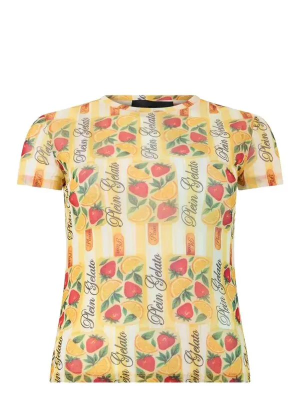 Philipp Plein Crew-neck Fruit Print T-shirt - Yellow