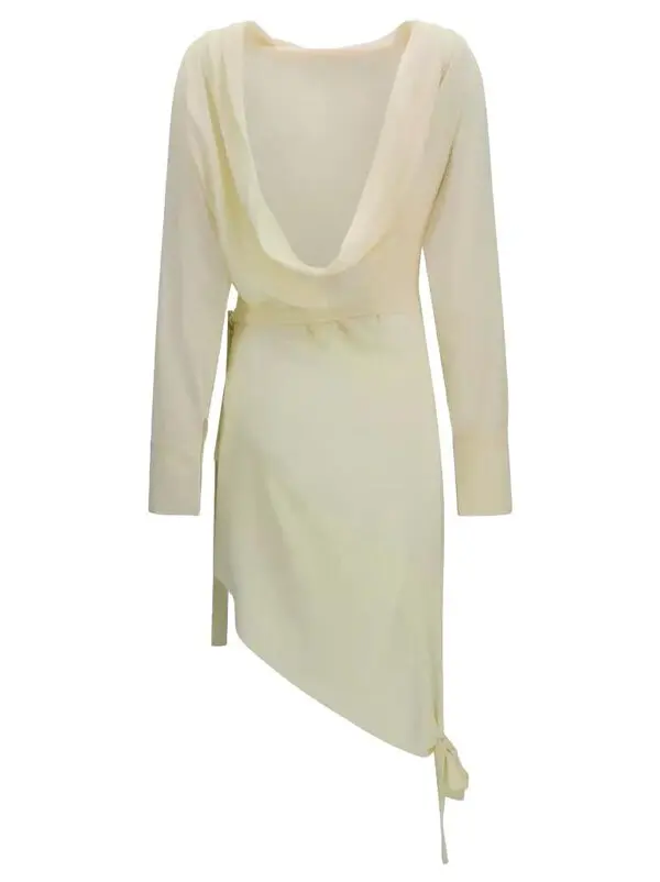 FRANCESCO MURANO Asymmetric Wrap-style Cowl Neck Dress - Neutrals