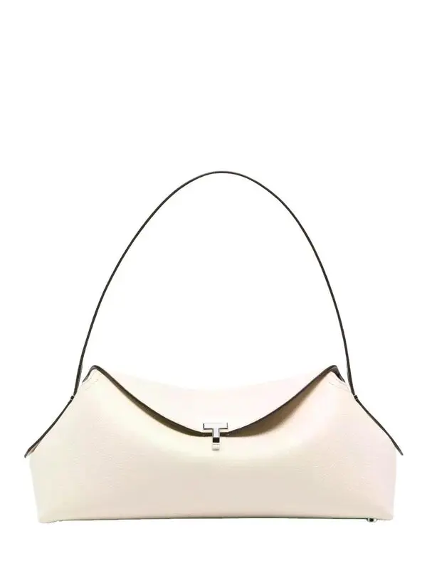 TOTEME T-lock Grained Leather Shoulder Bag - Neutrals