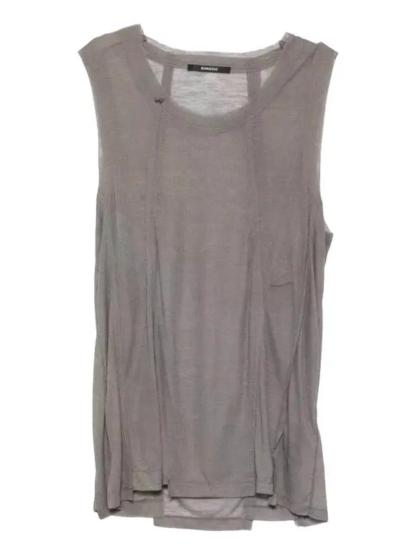 SONGZIO Panelled Sleeveless T-shirt - Grey