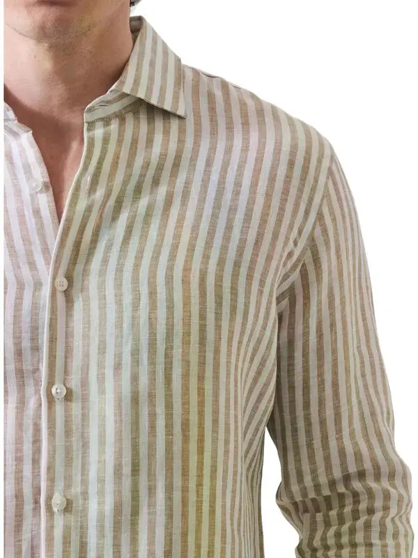 PATRICK ASSARAF Bengal Stripe-print Shirt - Neutrals