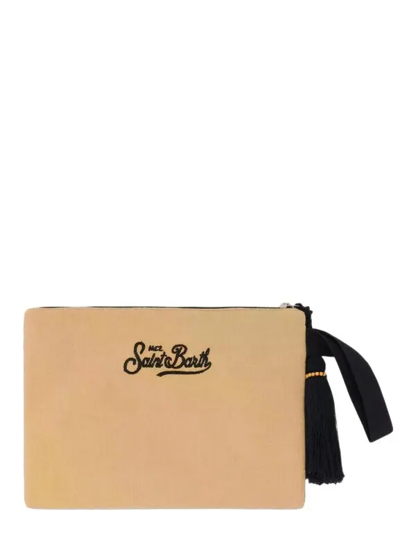 MC2 SAINT BARTH Beaded Leopard Print Clutch Bag - Neutrals