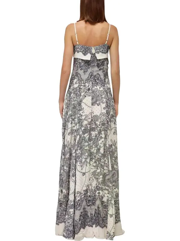 BLUGIRL Lace-print Spaghetti-strap Dress - Neutrals