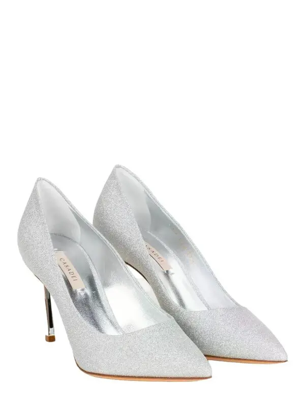 Casadei Glitter Effect Pointed-toe Pumps - Silver