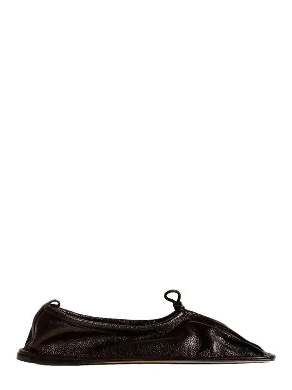 Hereu Puntera Pleated Ballet Flats - Brown