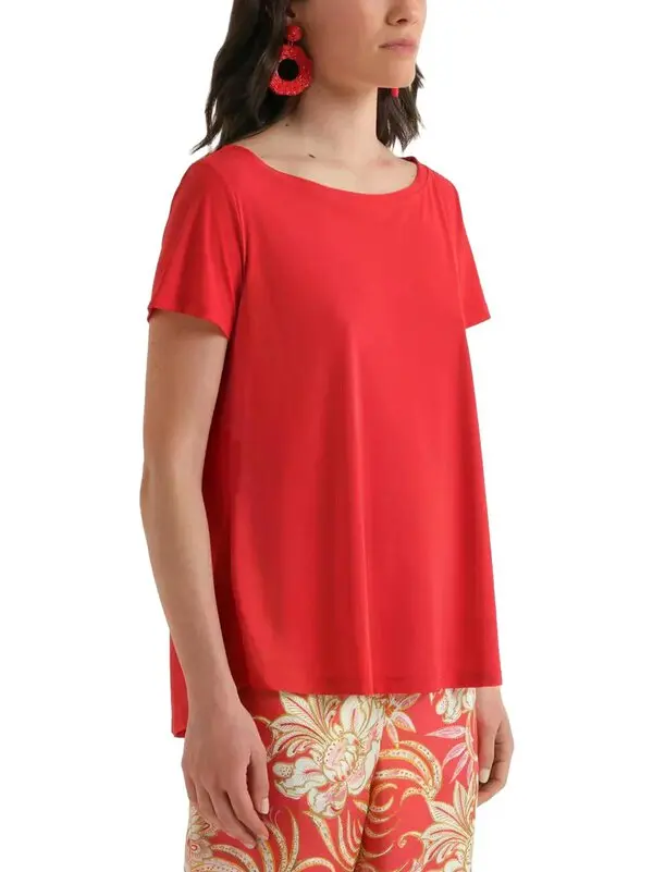 Malìparmi Boat-neck A-line T-shirt - Red