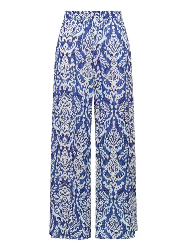 Malìparmi Dreamscape Ikat Palazzo Pants - Blue
