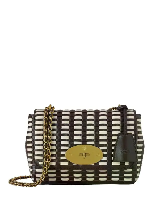 Mulberry Lily Woven Leather Shoulder Bag - Brown