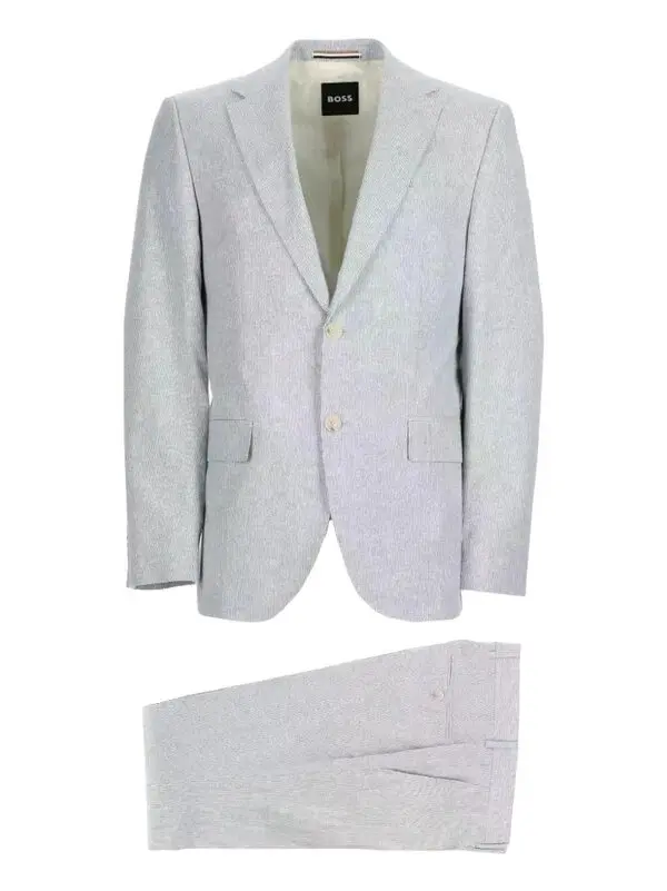 BOSS Striped Single-breasted Suit - Grey