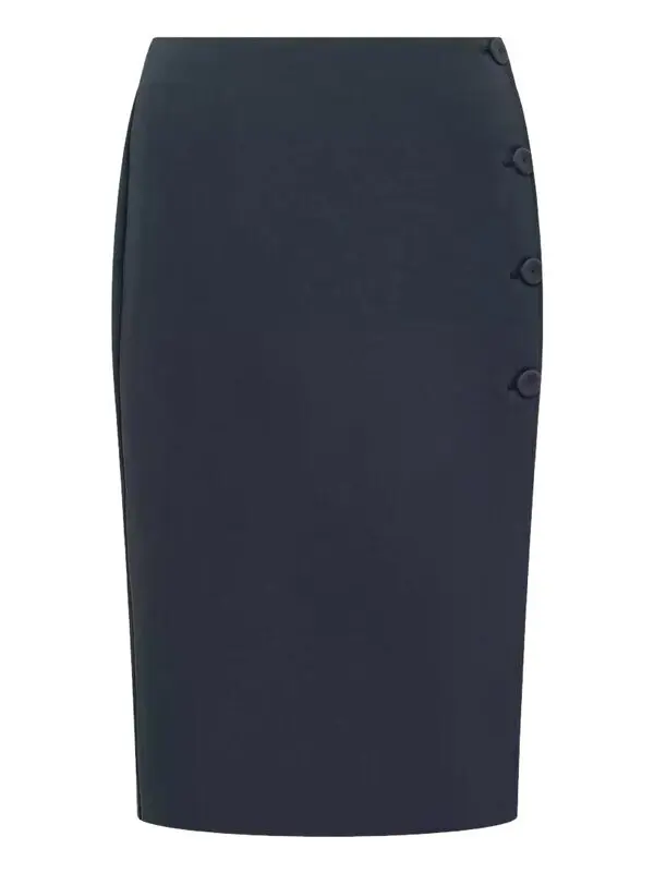 Pinko Button-detail Midi Skirt - Blue