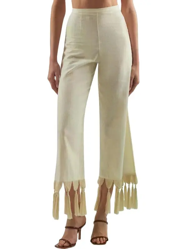 TALLER MARMO Marlino Fringed Trousers - Neutrals