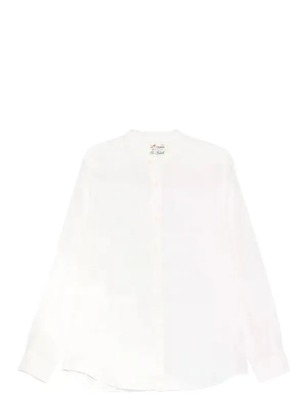 MC2 SAINT BARTH Naxos Mandarin-collar Long-sleeved Shirt - White