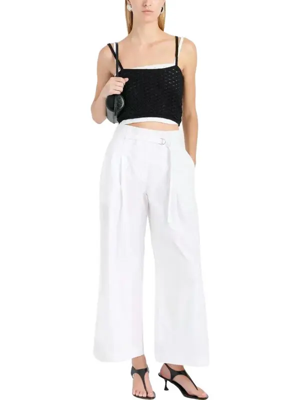 Proenza Schouler White Label Belted Poplin Trousers - White