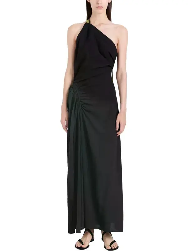 Proenza Schouler One-shoulder Ruched Maxi Dress - Black