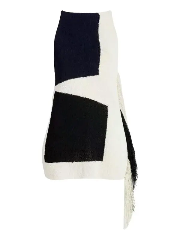Proenza Schouler Saskia Fringe-trimmed Intarsia-knit Top - Neutrals
