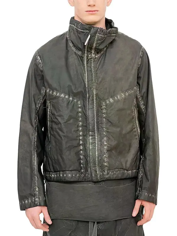 ISAAC SELLAM EXPERIENCE Clairvoyant Membrane Leather Jacket - Grey
