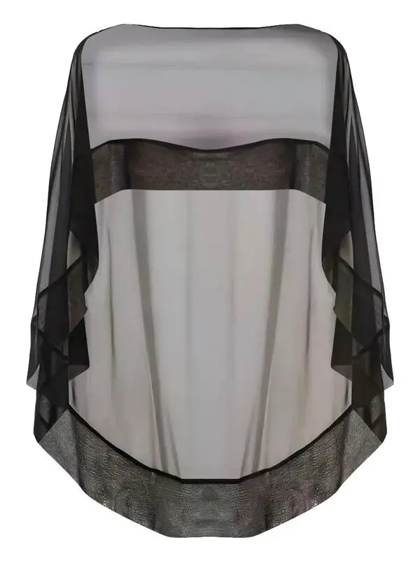 Alberta Ferretti Sheer Panelled Top - Black