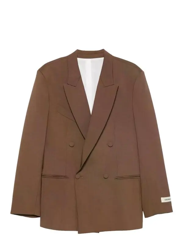 NINEMINUTES Submarine Double-breasted Blazer - Brown