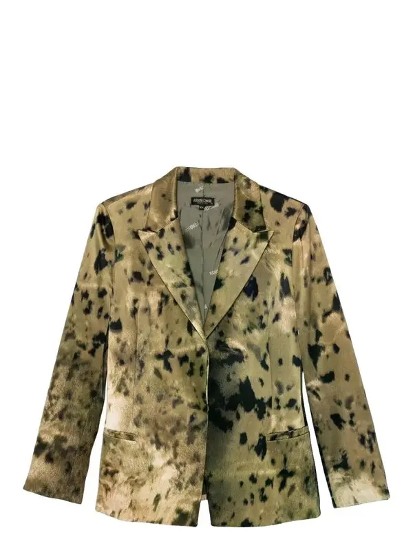 Roberto Cavalli 2000s Animal Print Blazer - Green