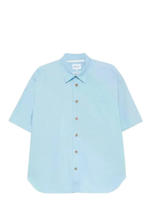 Norse Projects Short-sleeved Patch-pocket Shirt - Blue