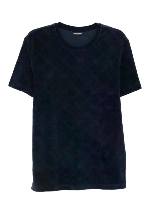 Emporio Armani Logo-jacquard Terry T-shirt - Blue
