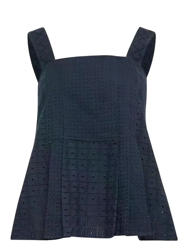 3.1 Phillip Lim Broderie Anglaise Pleated Top - Blue