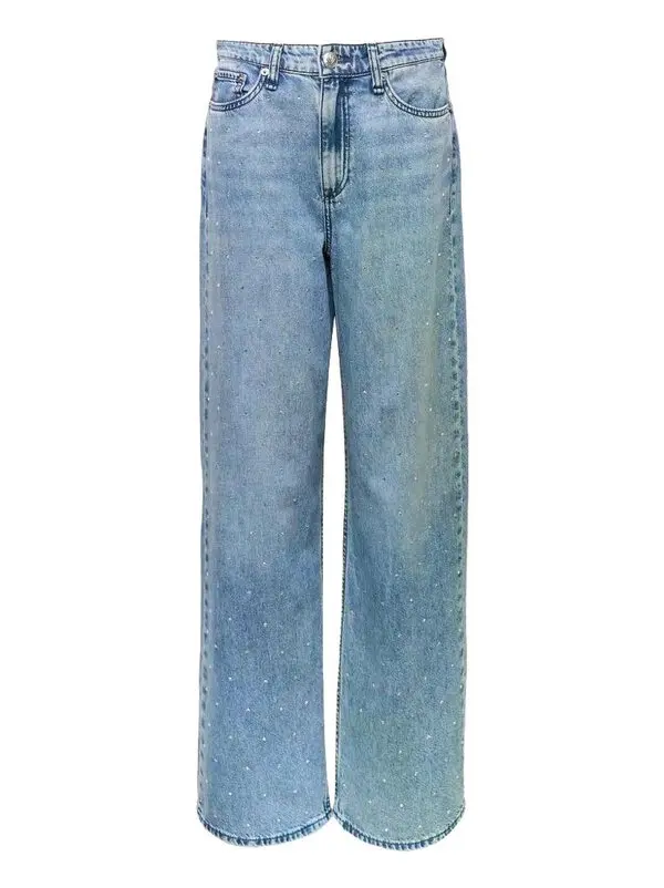 Rag & Bone Logan Crystal-embellished Wide-leg Jeans - Blue