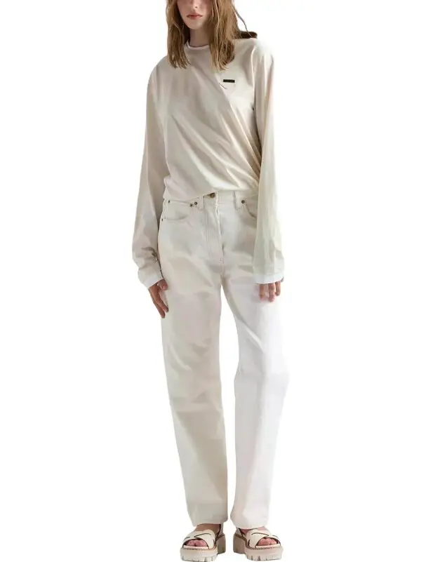 Prada Aged Finish Denim Jeans - White