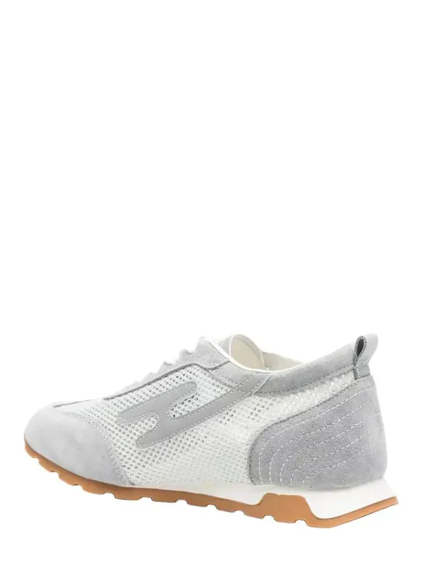 SERGIO MORETTI FIRENZE Suede And Mesh Panel Sneakers - Grey