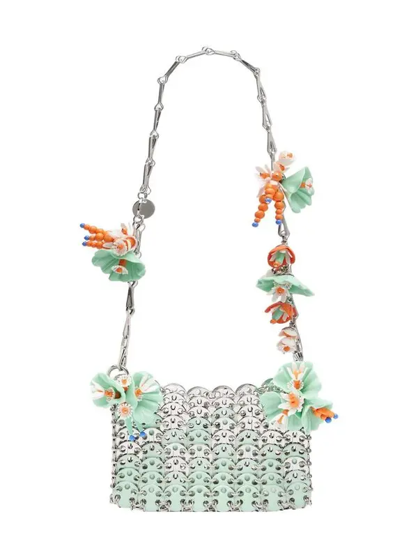 Rabanne Small Embellished Shoulder Bag - Silver